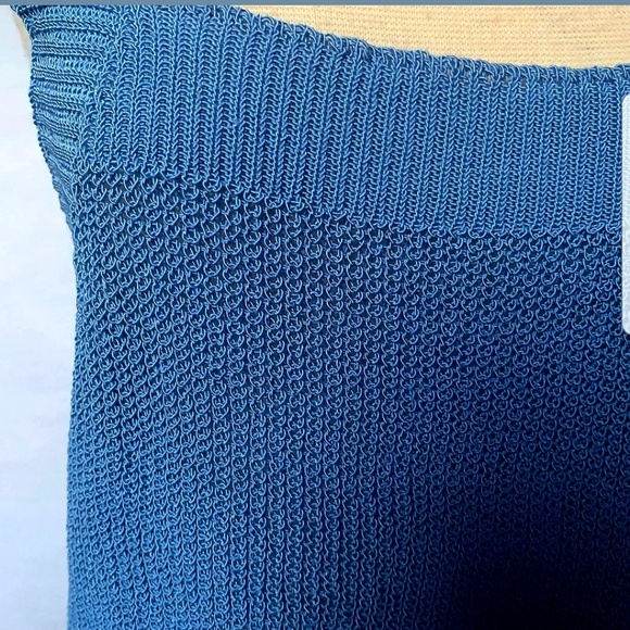 Zara | Tops | Zara Blue Sleeveless Textured Vest Tank Top Square | Poshmark